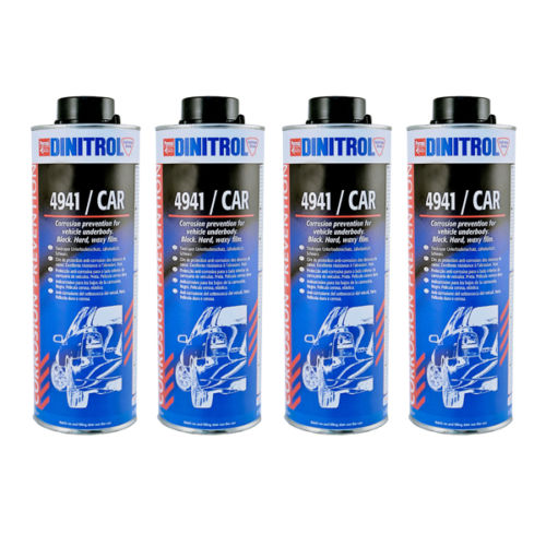 DINITROL 4941 UNDERBODY CHASSIS RUST PROOFING BLACK WAX 1 LITRE x 4 ...