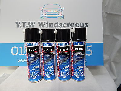 4 x DINITROL 3125 RUST PROOFING CAVITY WAX 500ml AEROSOL CHASSIS DOOR ...