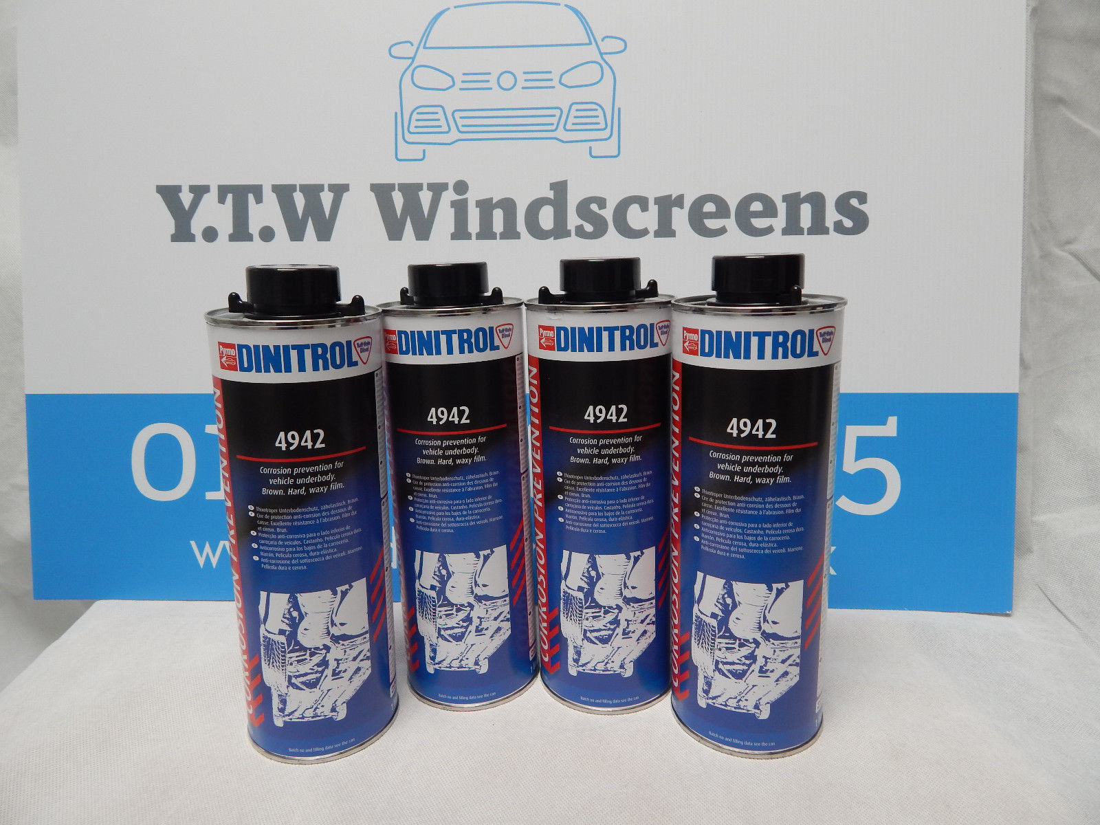 6 x DINITROL 4942 UNDERBODY CHASSIS RUST PROOFING BROWN WAX 1 LITRE CAN ...