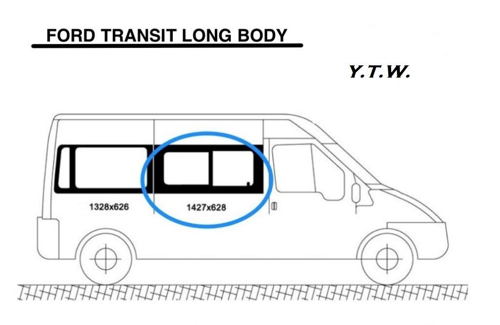 FORD TRANSIT LWB OFFSIDE FRONT OPENING PRIVACY SIDE WINDOW 2000 on 2013 ...